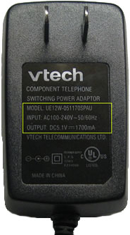 Vonage CA Support | Answer | Vonage Adapter Power Supply Information