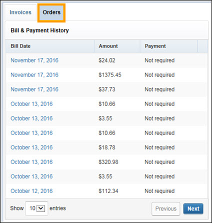 Vonage Business Cloud | Answer | Online Account Billing Overview