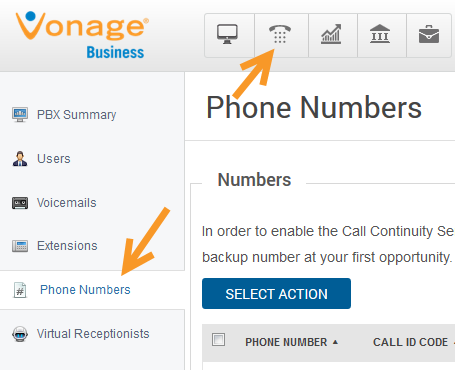 Vonage Business Cloud | Answer | Managing Phone Numbers