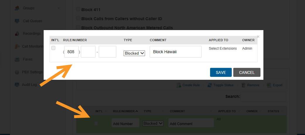 Vonage Business Cloud | Answer | Call Blocking
