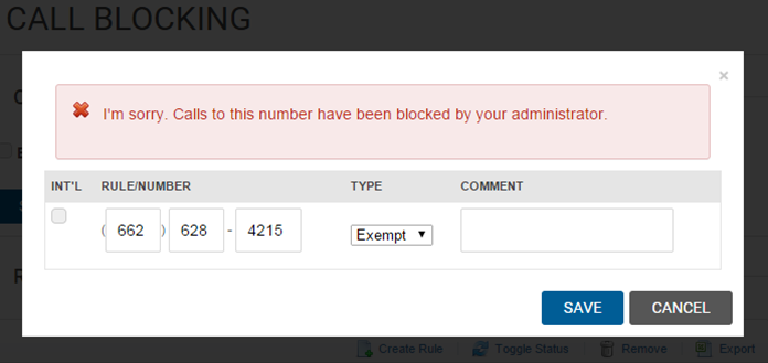 Vonage Business Cloud | Answer | Call Blocking