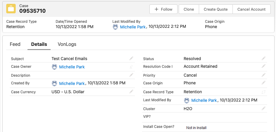 Vonage UK Support | Answer | Send Salesforce Case Owner Notifications